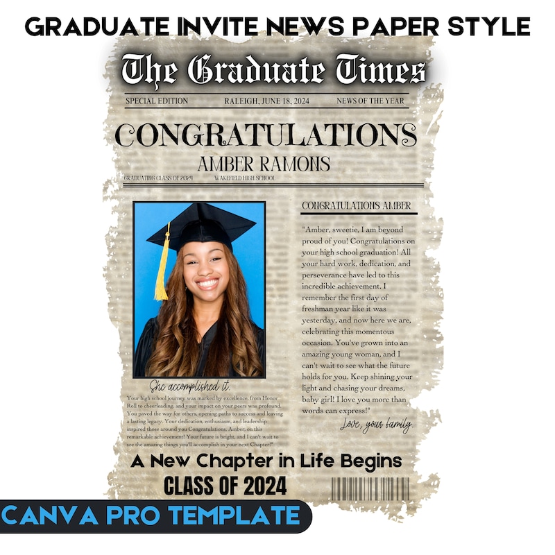 Graduation Newspaper - Etsy