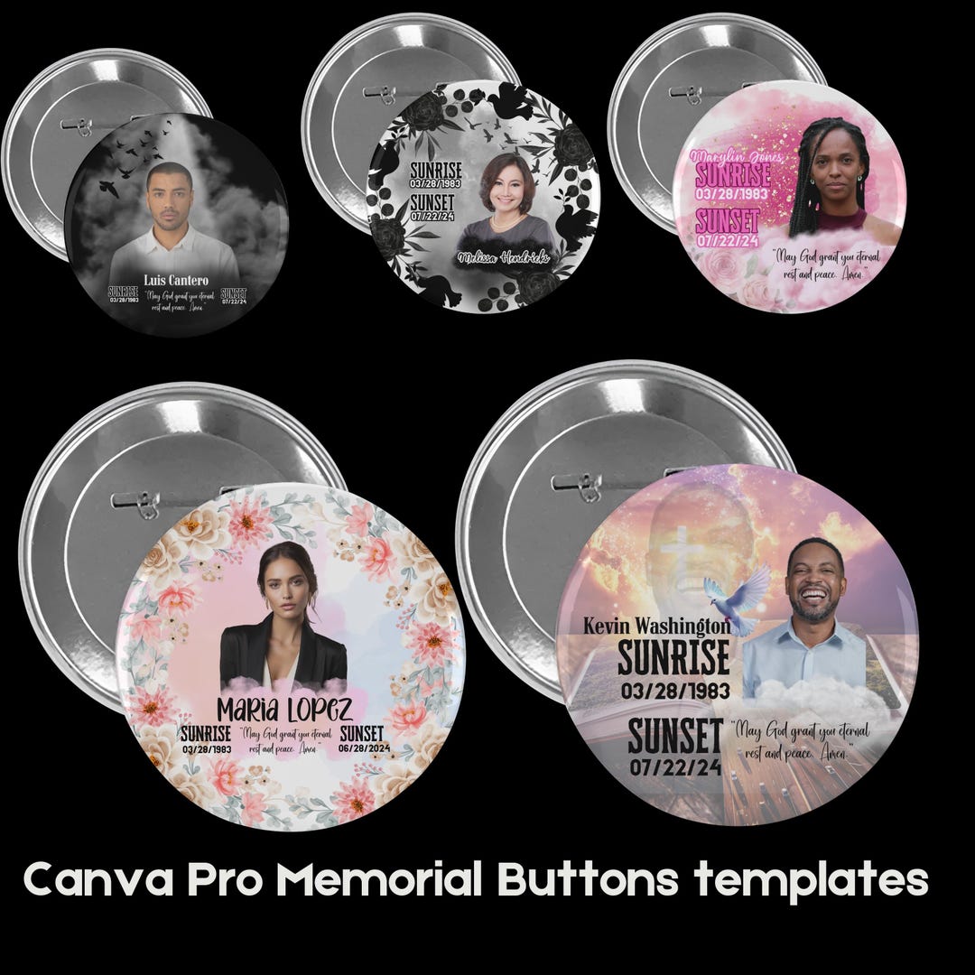 Memorial Design Bundle 2 | in Loving Memory | Memorial Button Design ...