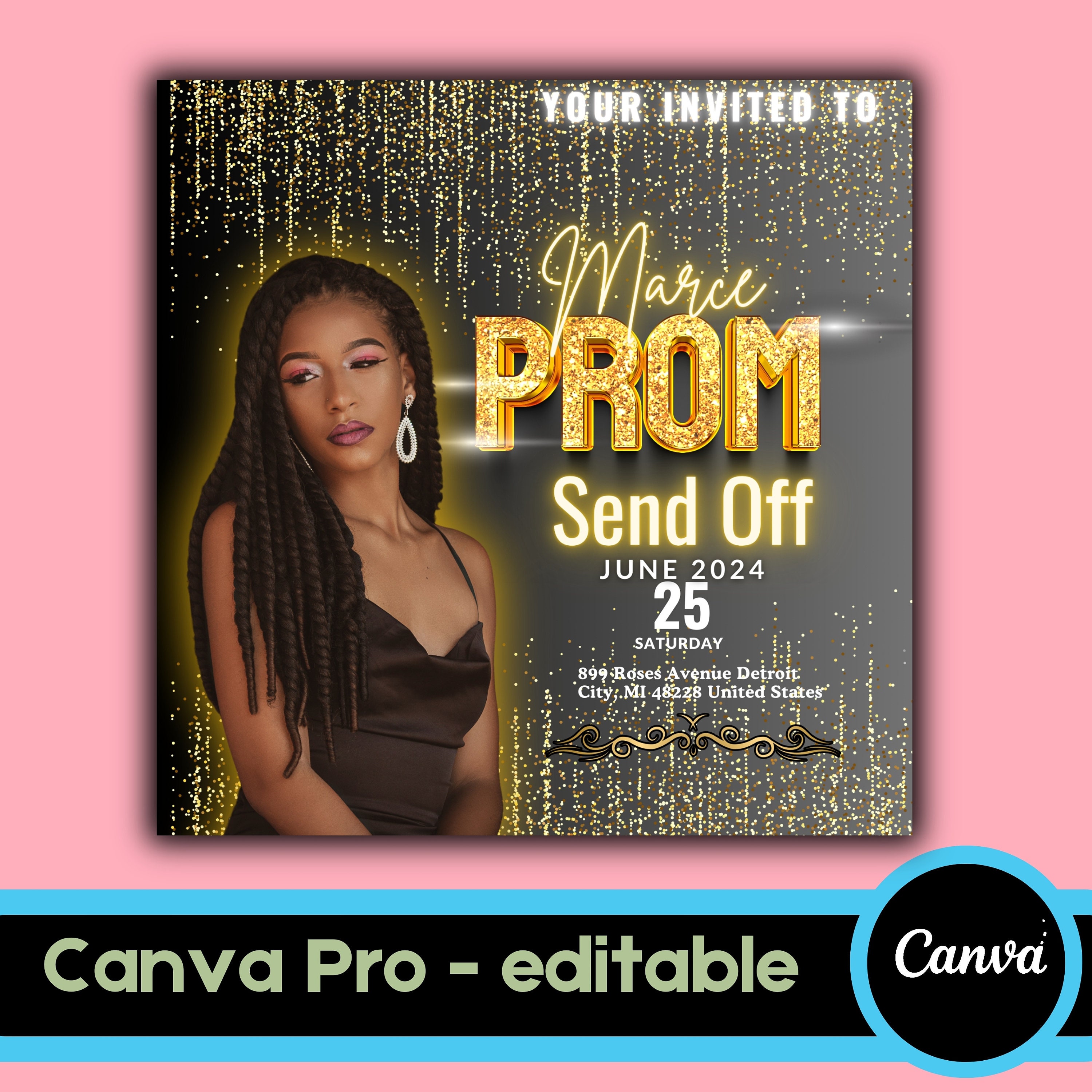 Prom Ivitation/ Prom Sendoff Flyer/ Prom Invitatio/ Party Invitation ...