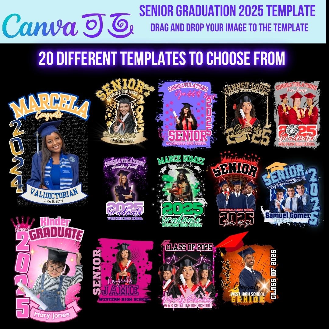 2025 Grad School Shirt Template Bundle, 2025 Grad School Canva Editable ...