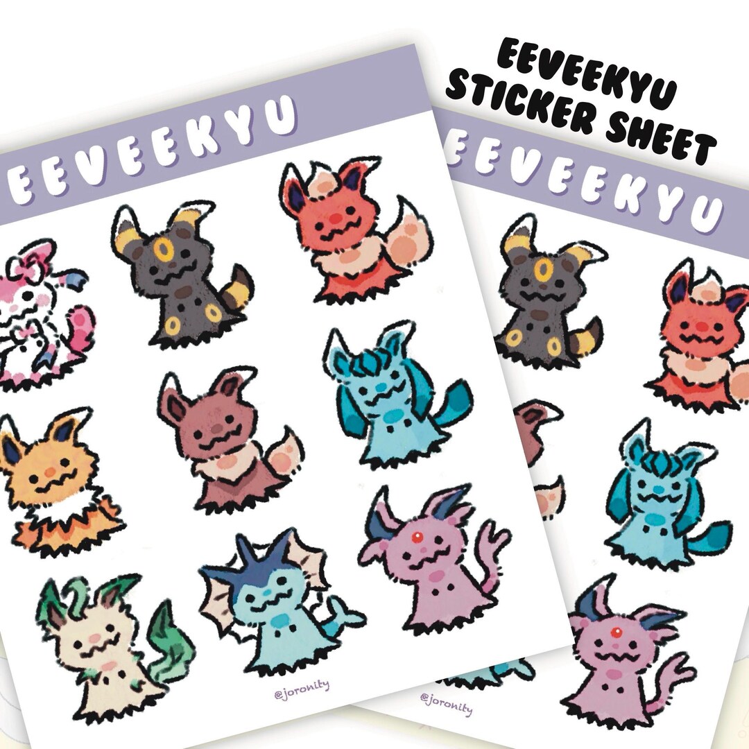Eeveelution Mimikyu Sticker Sheet - Etsy