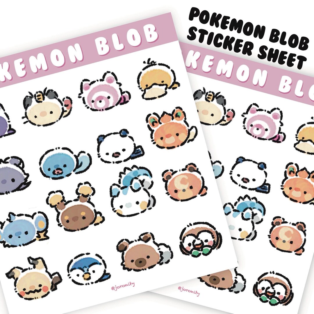 Pokemon Blobs Sticker Sheet - Etsy