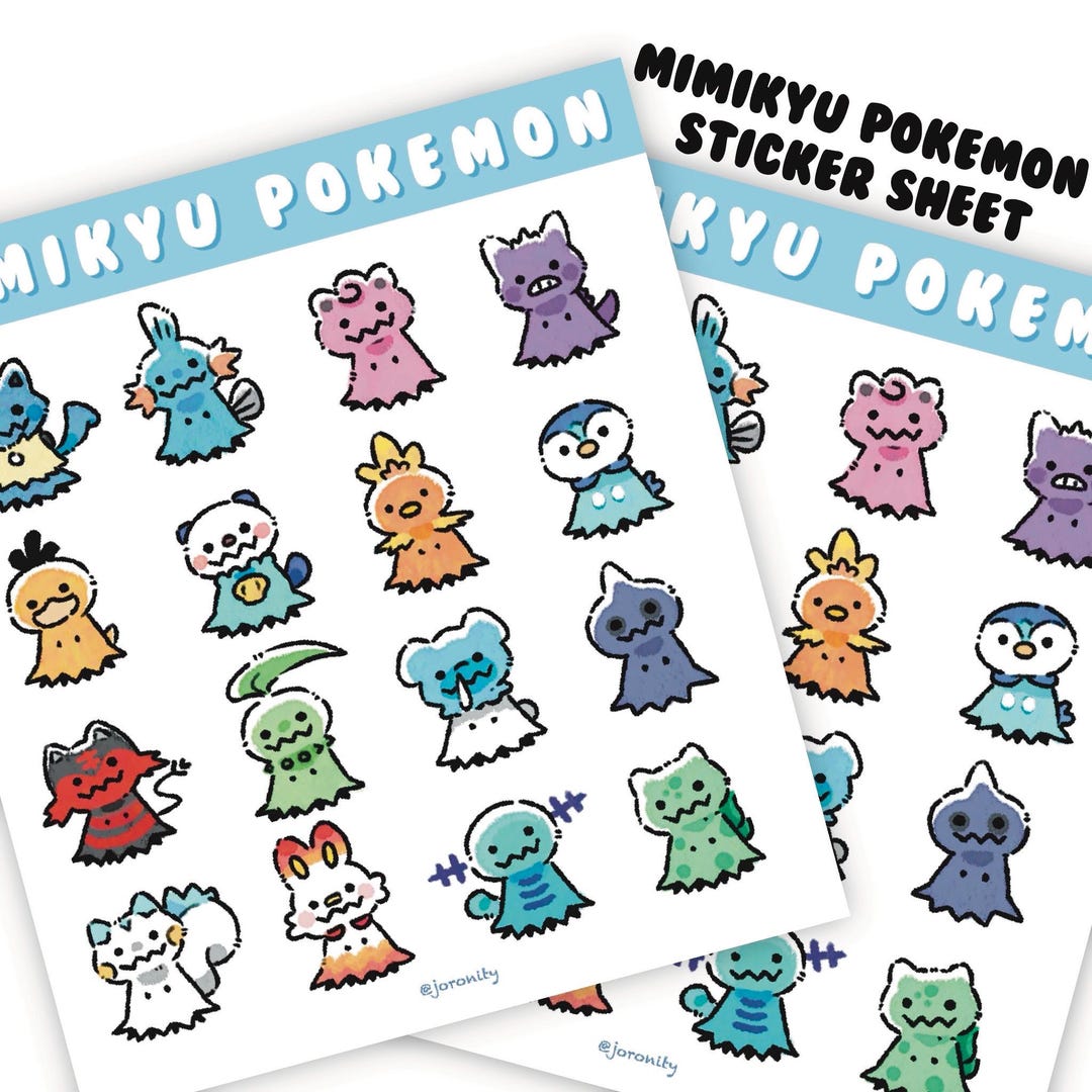 Mimikyu Pokemon Sticker Sheet - Etsy