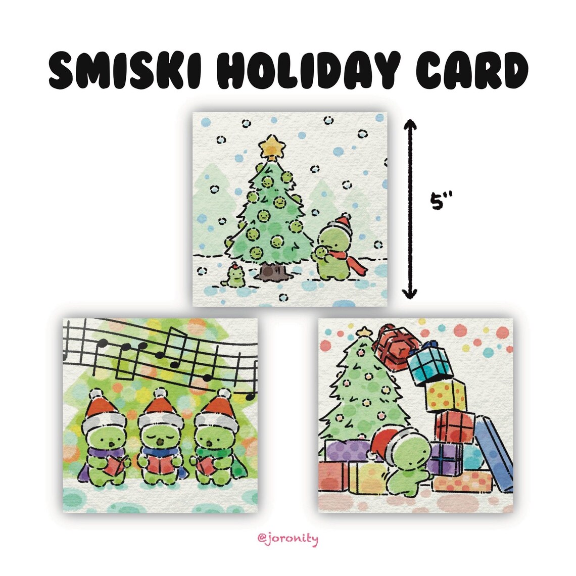 Smiski and Cat Christmas Watercolour Mini Art Print || Holiday Card - Etsy