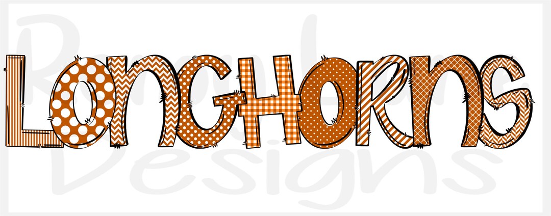 Longhorns Scribble Letters Digital Download - Etsy