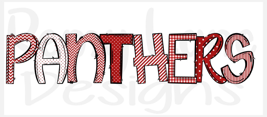Panthers Maroon Scribble Letters Digital Download - Etsy