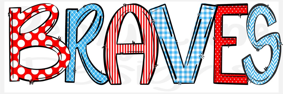 Braves Scribble Letters Digital Download - Etsy