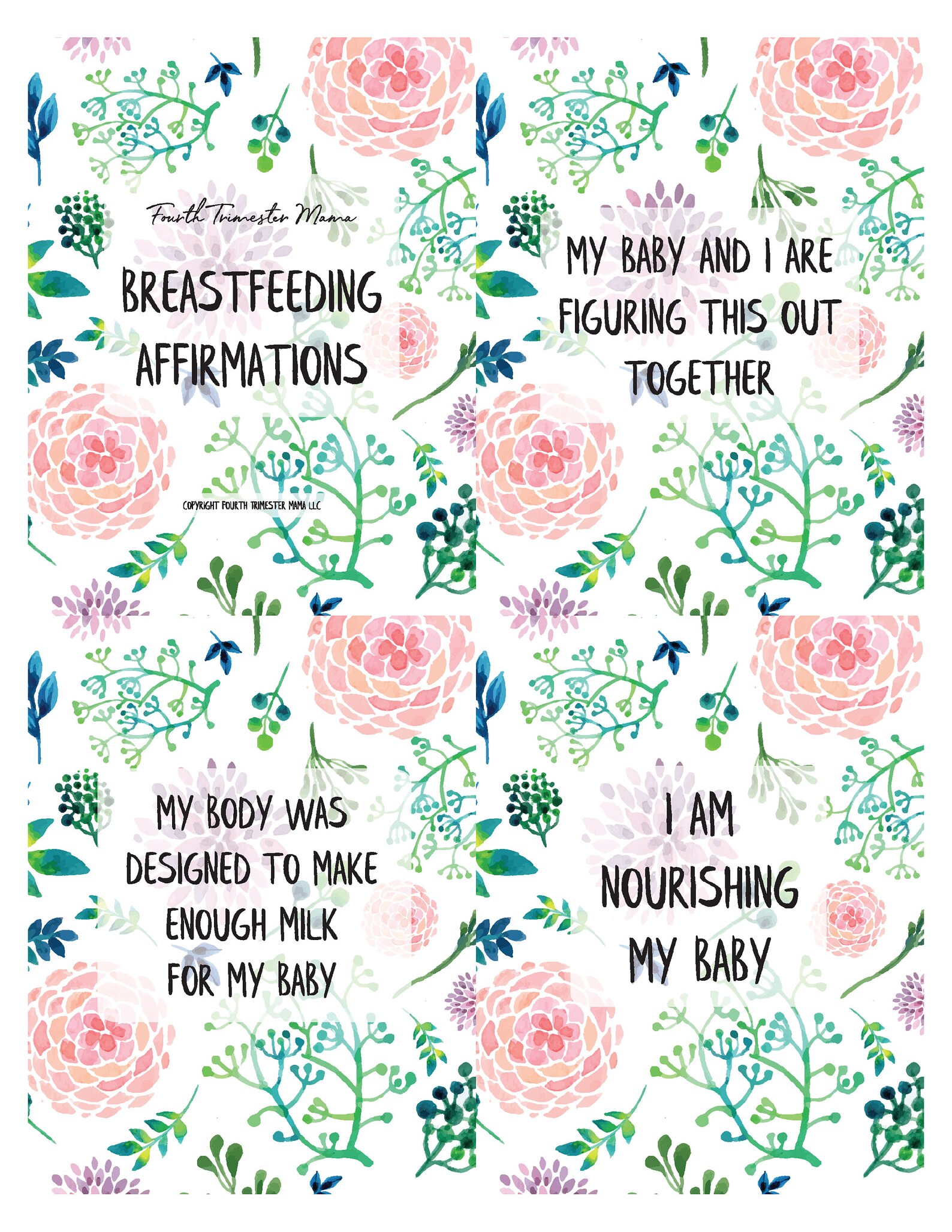 Breastfeeding Affirmations: Printable Version | Etsy
