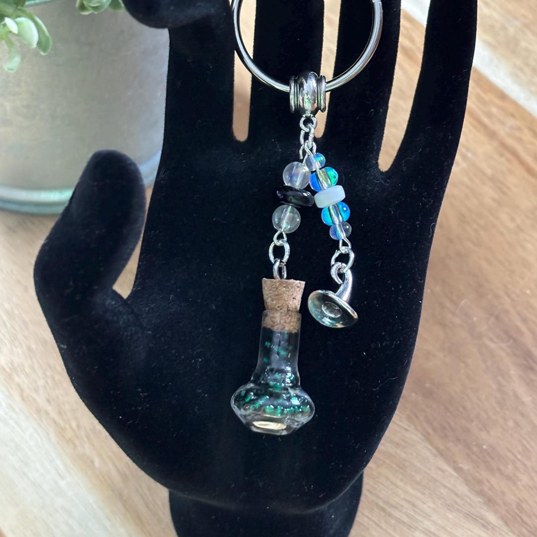 Miniature Green Potion, Witch/wizard Hat Charm Keychain for TTRPG ...