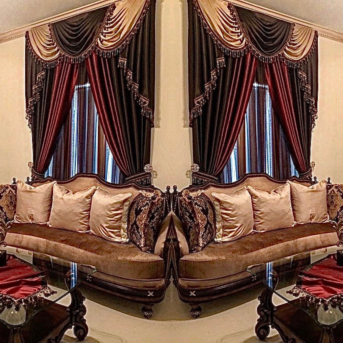 Elegancia Victorian Drapery Set. - Etsy