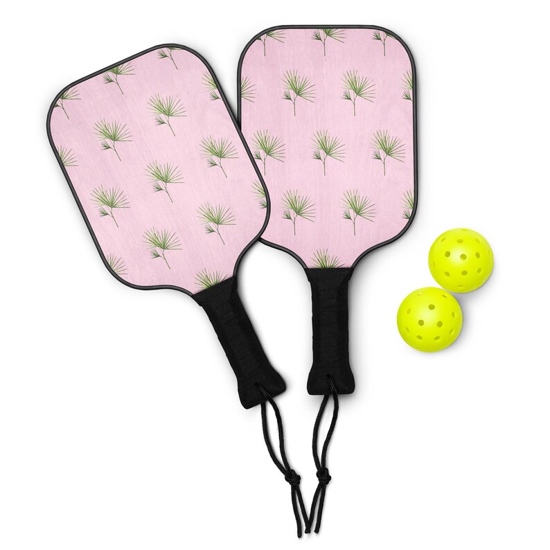 Pink Palm Pickleball Paddle Pair | Pickleball Set for Her | Palm Tree ...