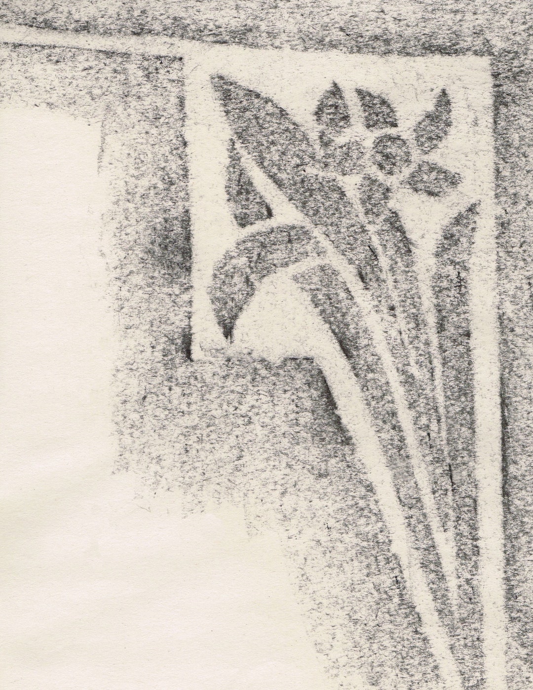 Charcoal Gravestone Rubbing Print [flower] - Etsy