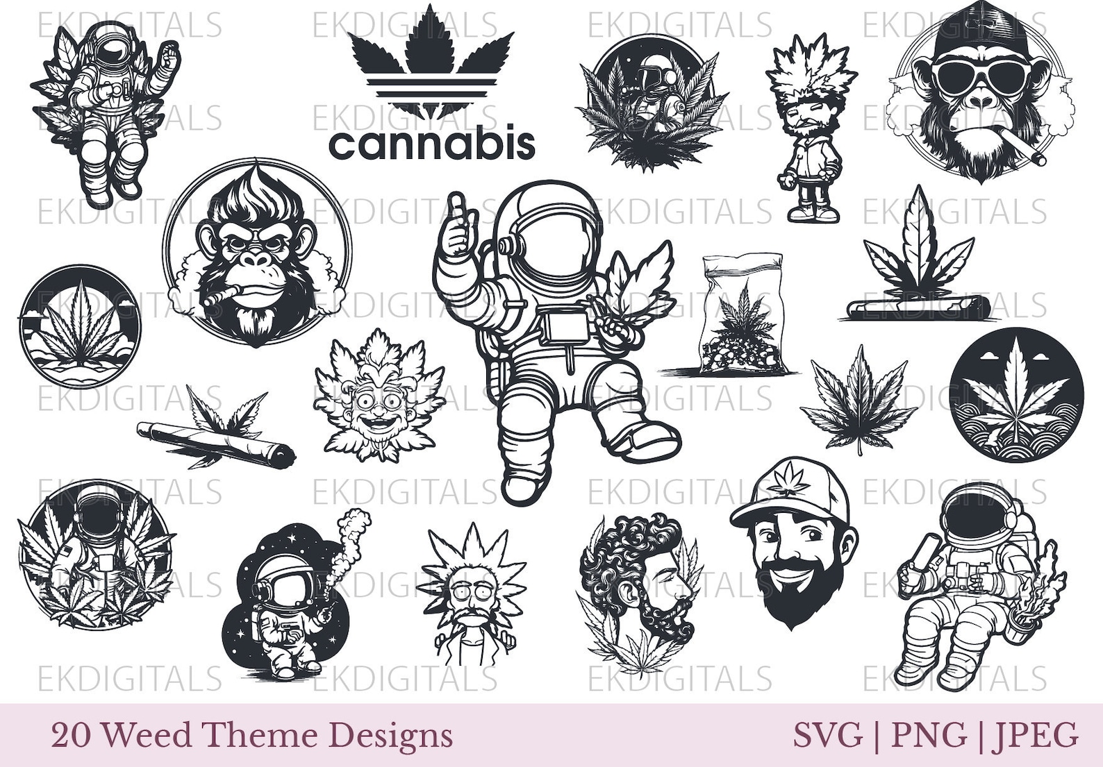 Cannabis Bundle | Logo Vinyl Stencil | Weed Clipart Print | Cricut ...