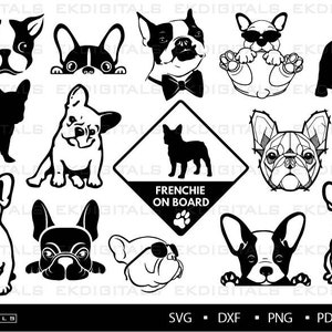 French Bulldog Bundle Logo Vinyl Stencil Frenchie Clipart | Etsy