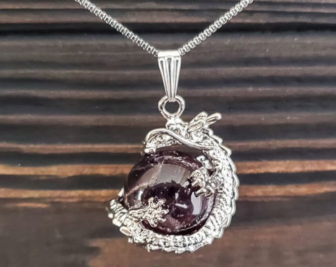 Mythical Purple Amethyst Dragon Necklace - Hypoallergenic Purple ...