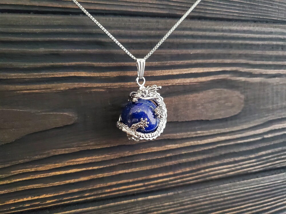 Mythical Lapis Lazuli Dragon Necklace