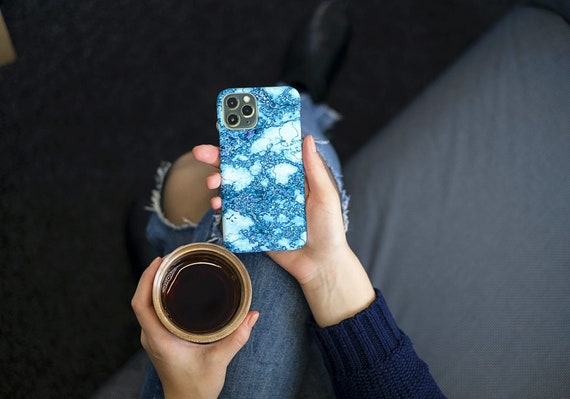 Blue Marble Phone Case Blue Geode Crystal Case Granite | Etsy