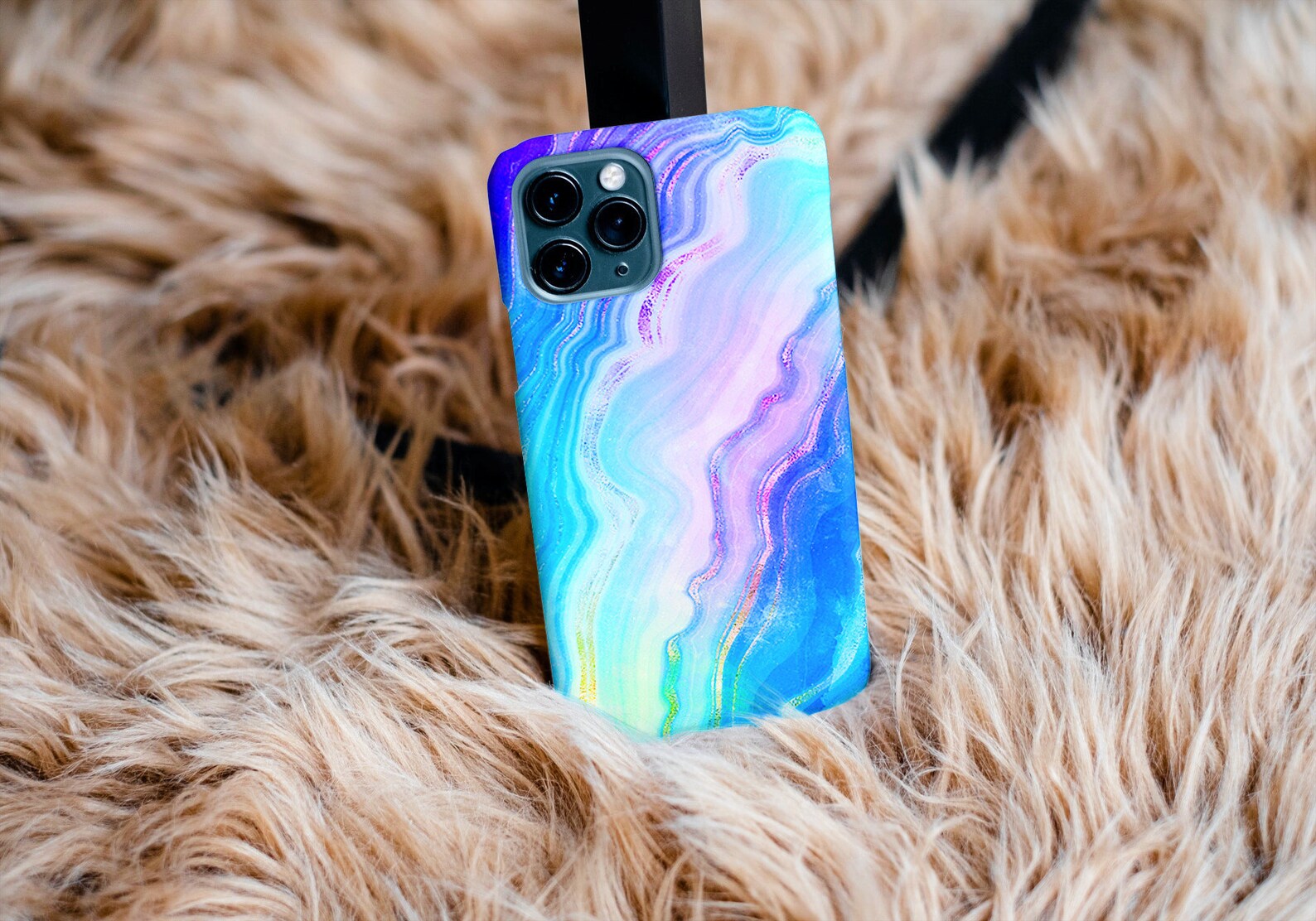 Purple Rainbow Crystal Case Gemstone Marble Phone Case - Etsy