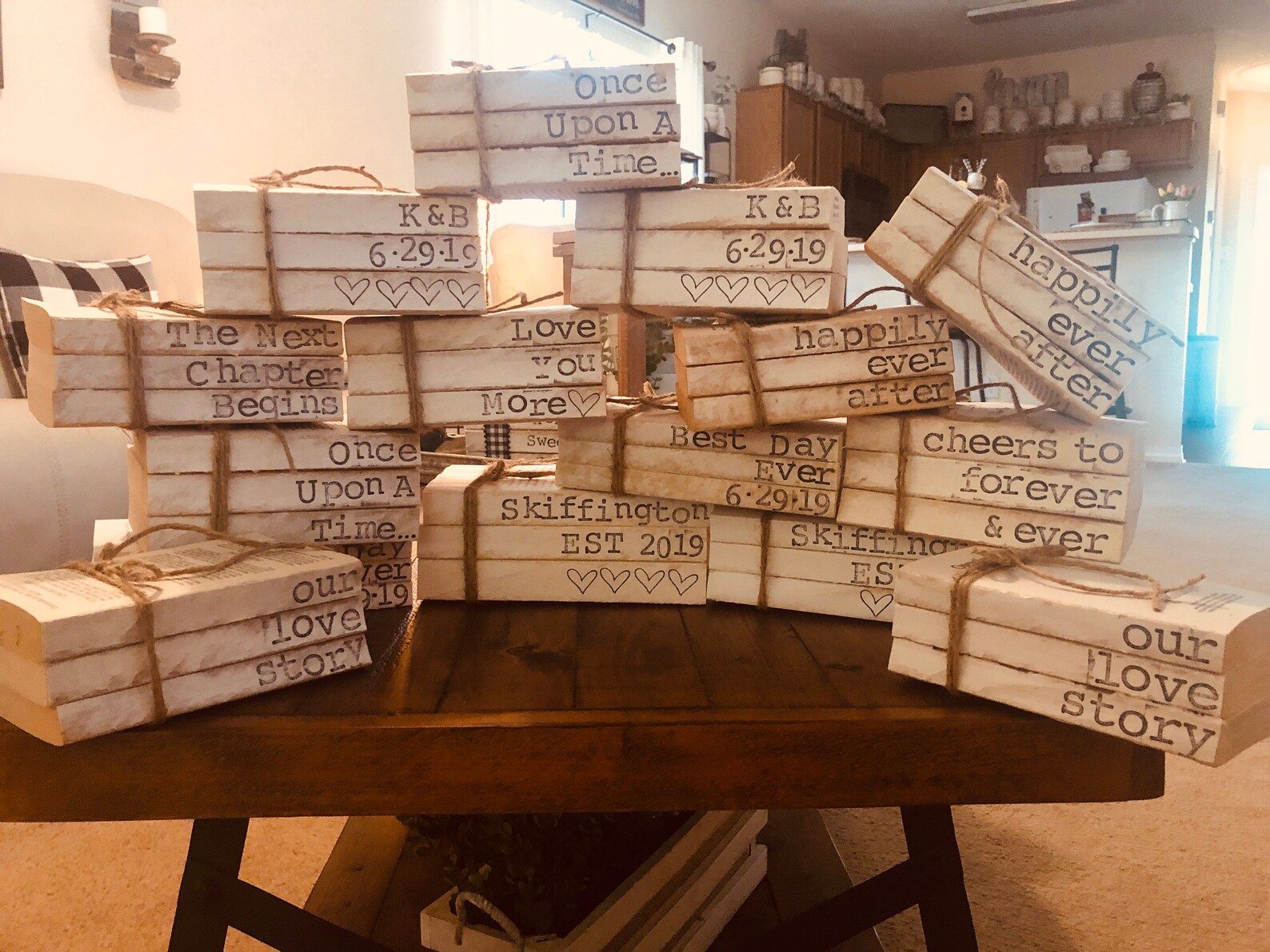 Custom Stamped Books Vintage Home Decor unbound Stamped | Etsy