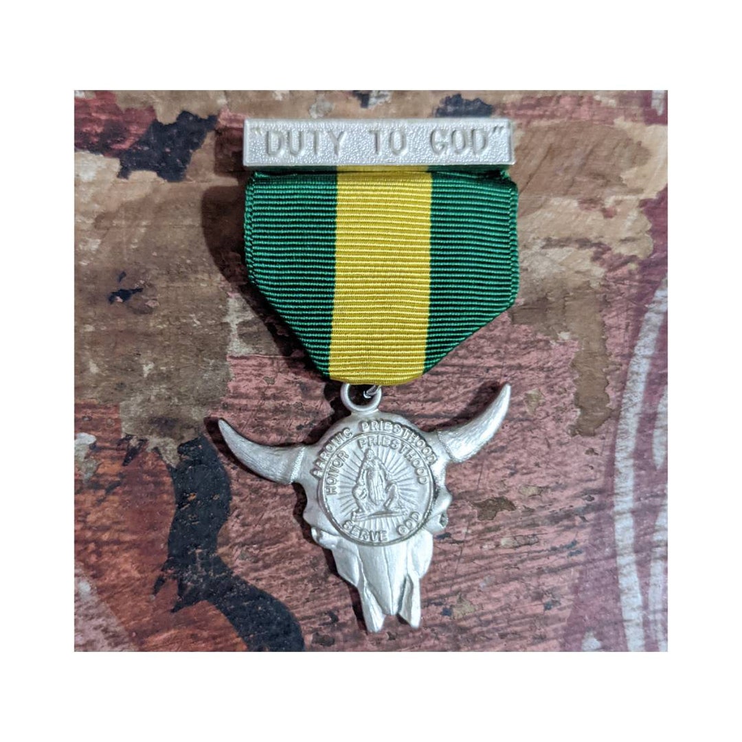 Vintage Sterling Silver Buffalo Skull Mormon Ribbon Award - Etsy