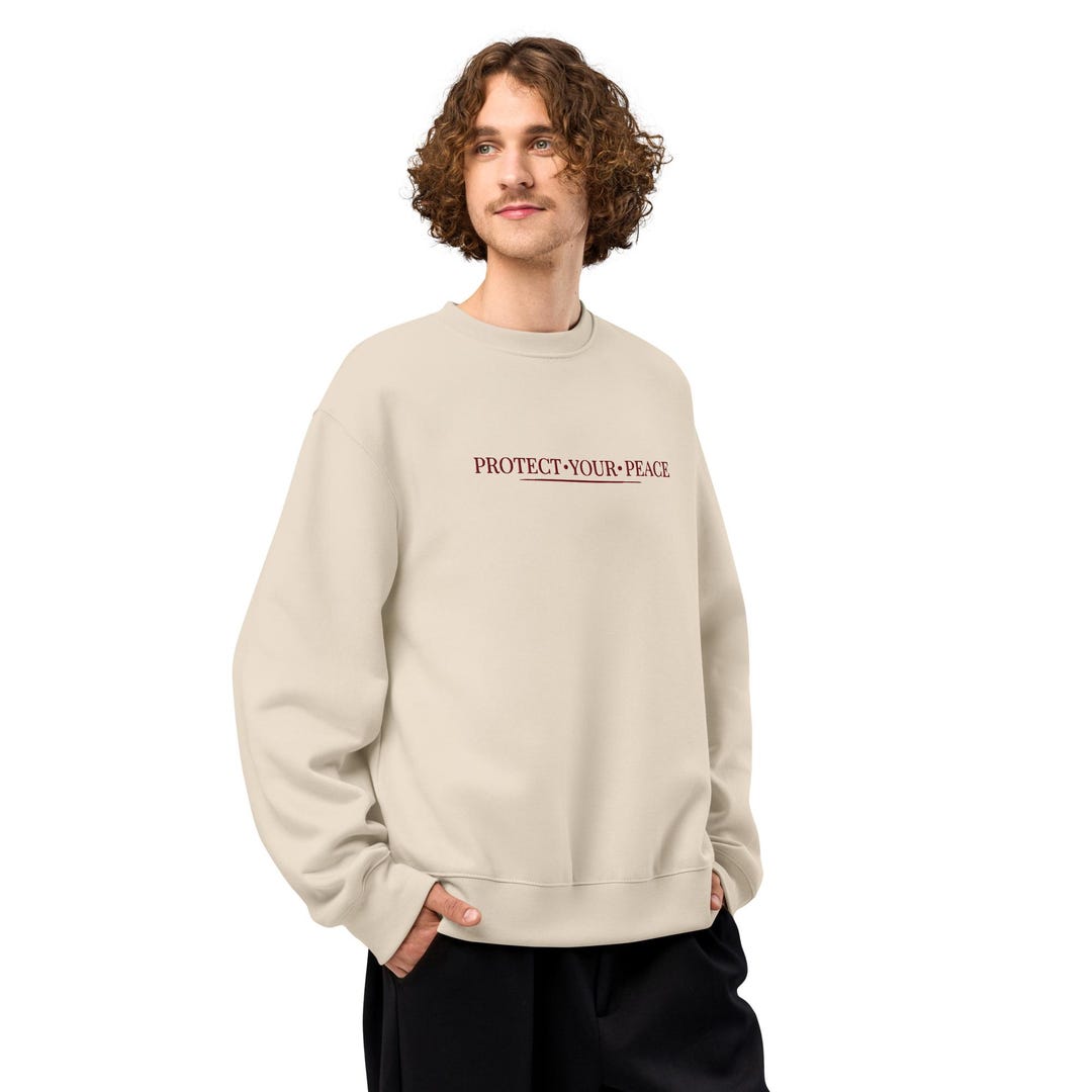 GWS Protect Your Peace Script Oversized Heavyweight Sweatshirt - Etsy