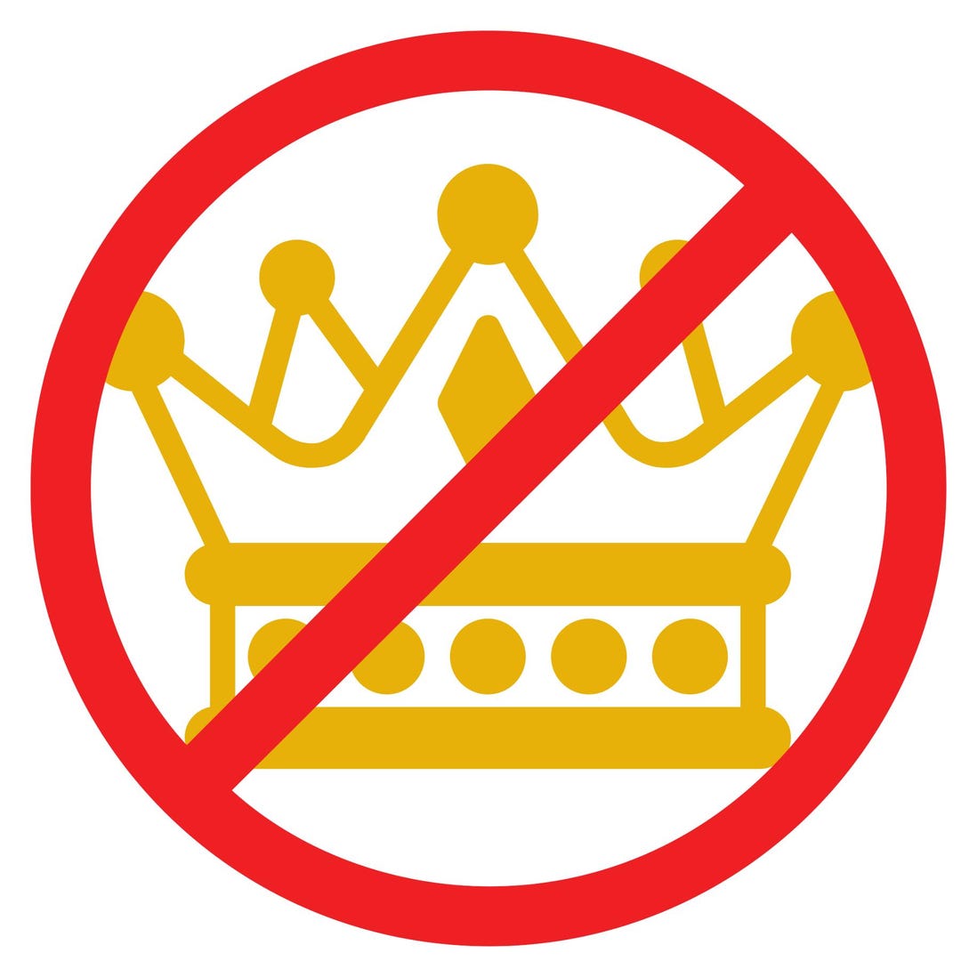 No Kings (LINE OVER CROWN) Digital Download 6x6" & 20x20" for Printing ...