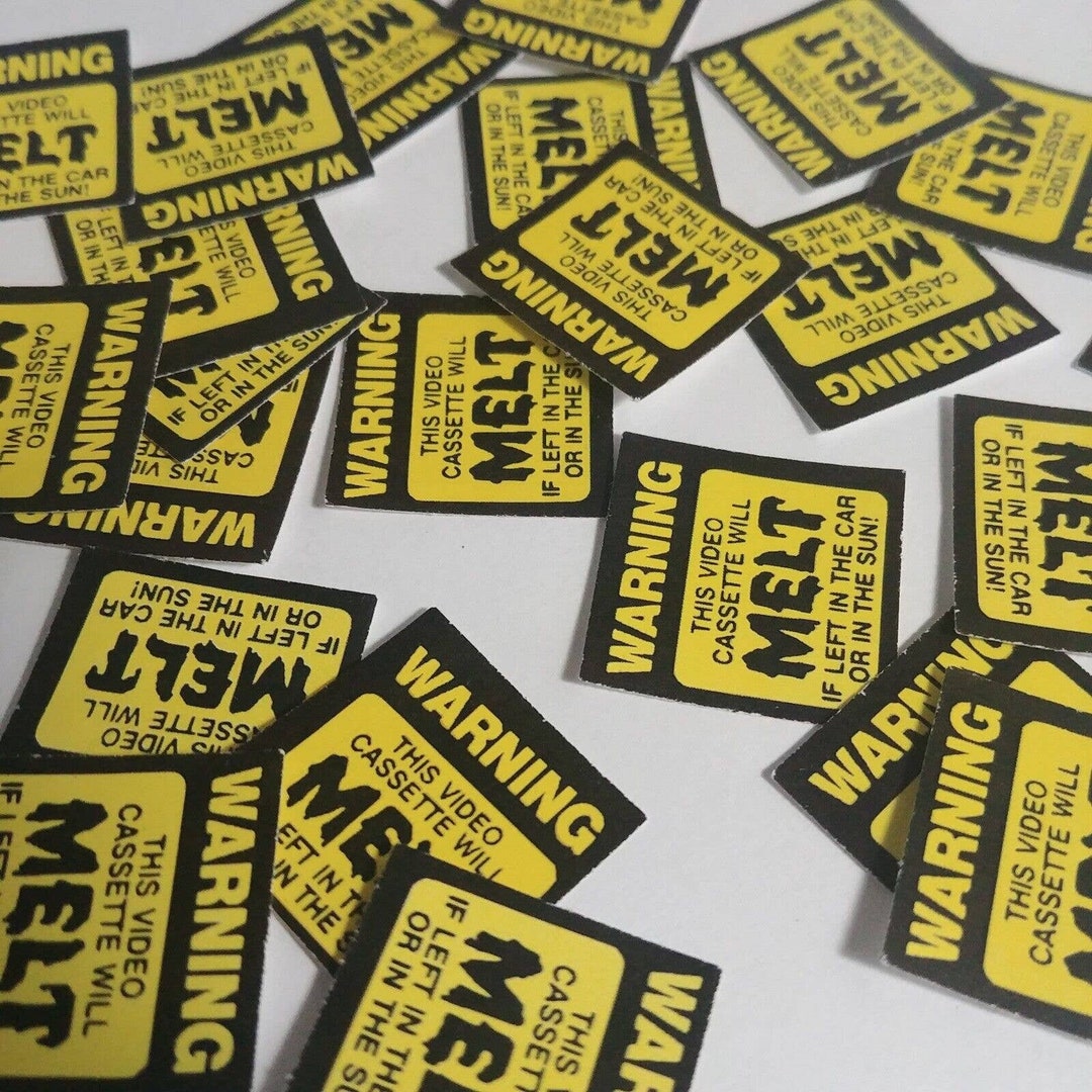 30 Pack 1inch Square Warning Will Melt VHS Yellow Video Store - Etsy