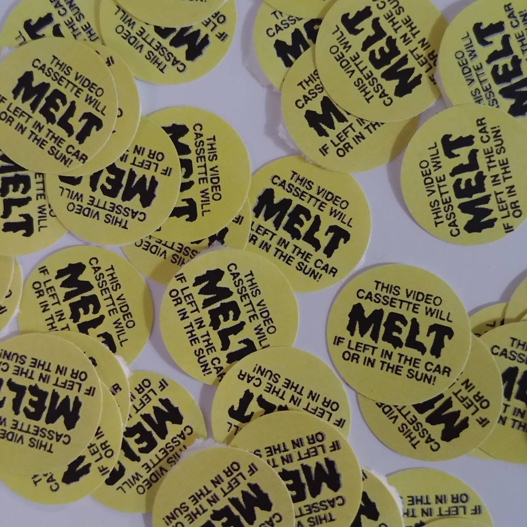 50 Pack Will Melt in Heat VHS Yellow Video Store Rental Stickers .75in ...