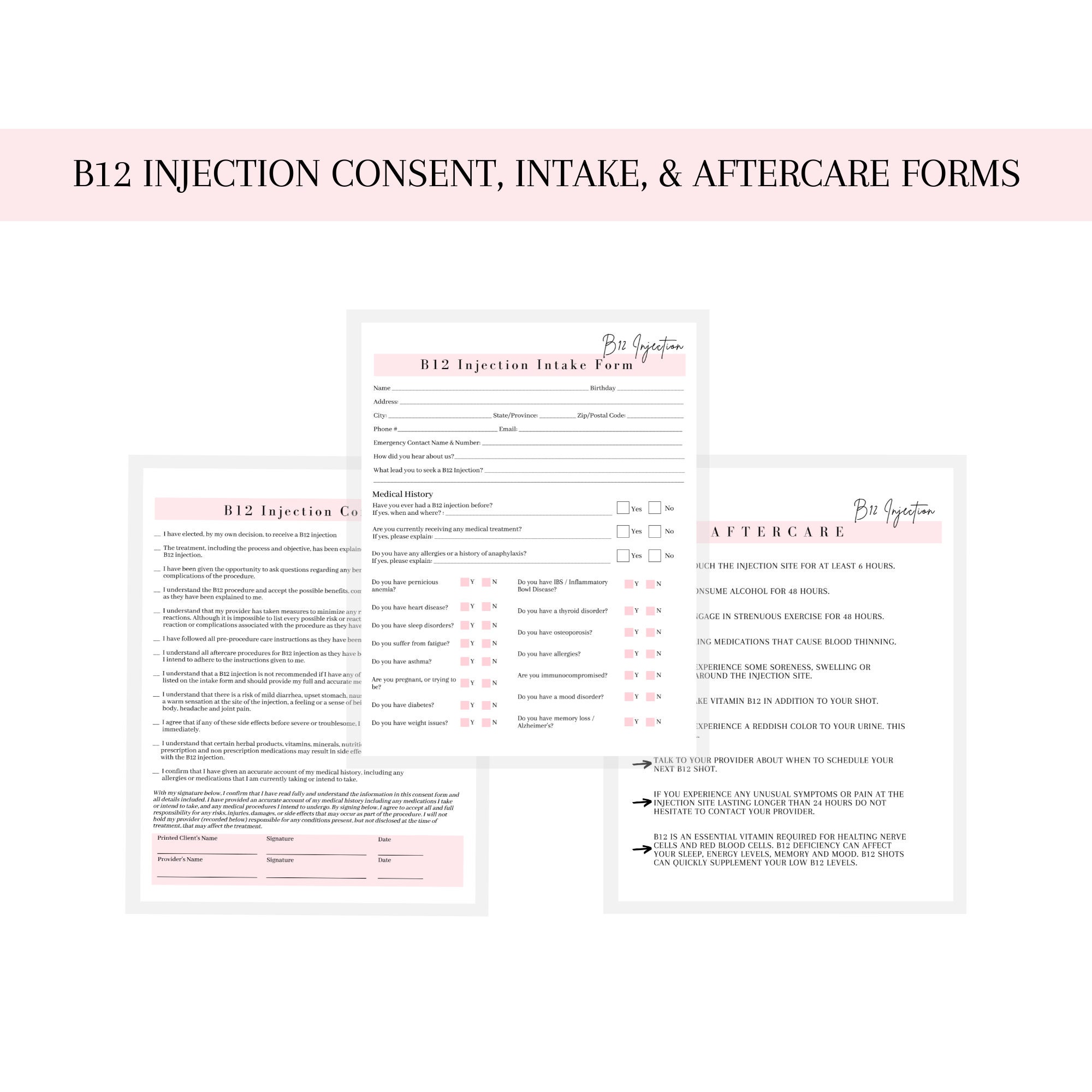 Design & Templates Stationery B12 Shot Consent Forms B12 Consent B12 ...