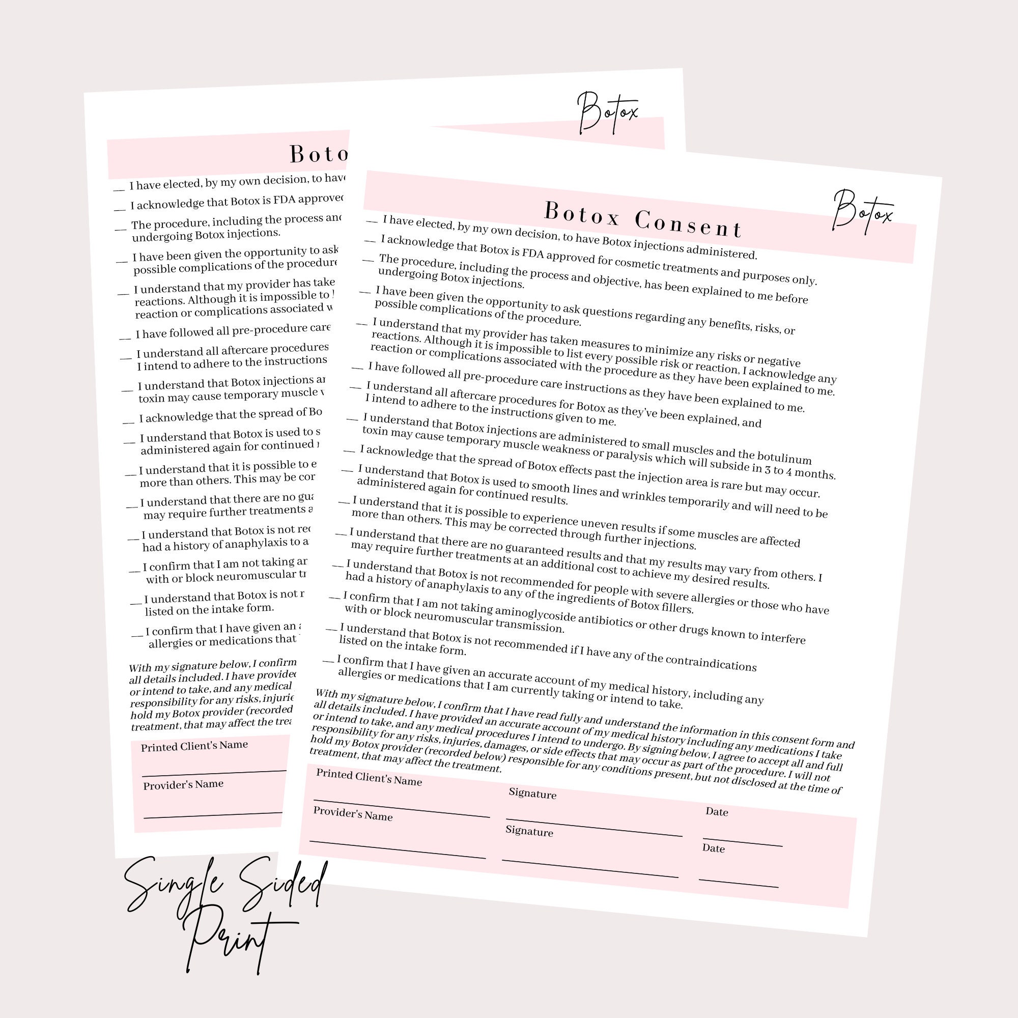 Botox Intake Consent and Aftercare Form Printed Physical 8.5 | Etsy UK Botox Intake Consent and Aftercare Form Printed Physical 8.5 | Etsy UK