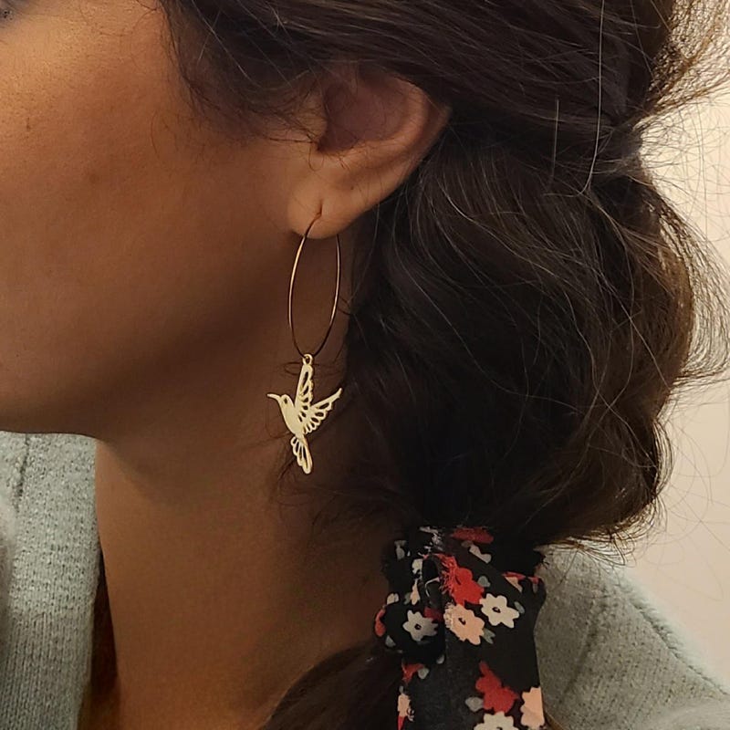 Bird Hoop Earrings - Etsy