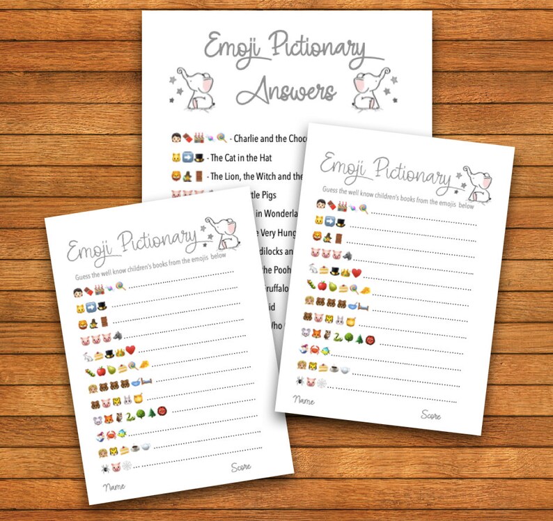 Baby Shower Game - Emoji Pictionary - Printable PDF - Print at Home ...