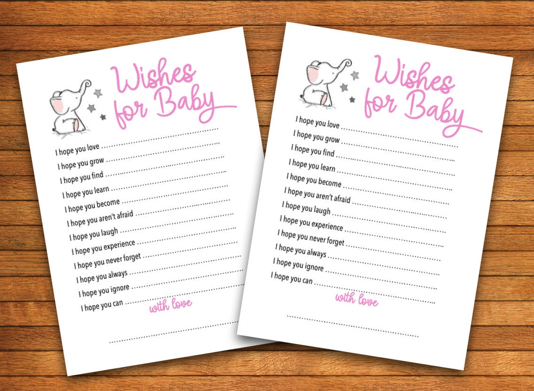 Baby Shower Game - Wishes for Baby - Printable PDF - Print at Home ...