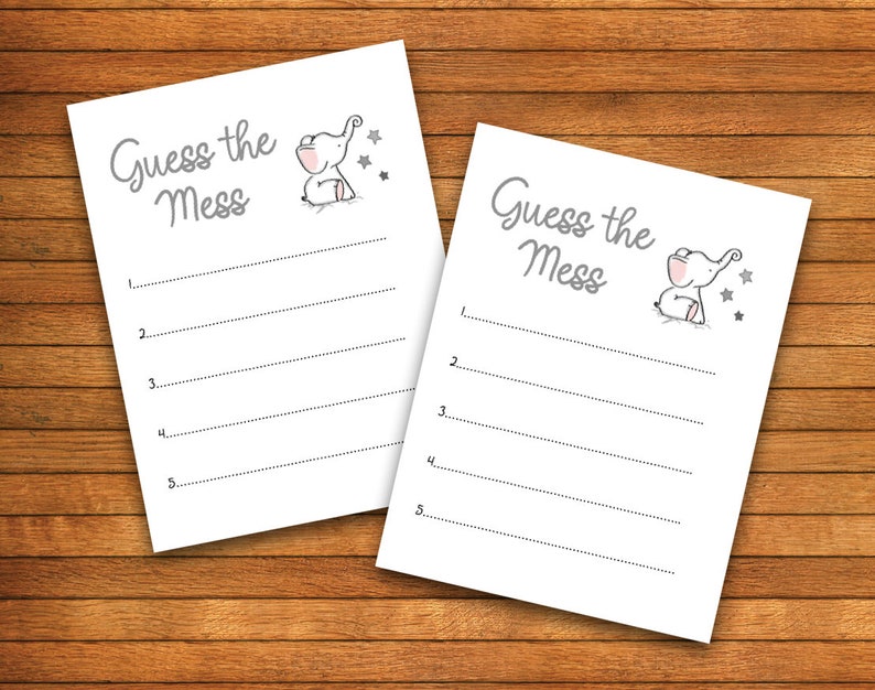 Baby Shower Game Guess the Mess Printable PDF Print at Home Baby ...