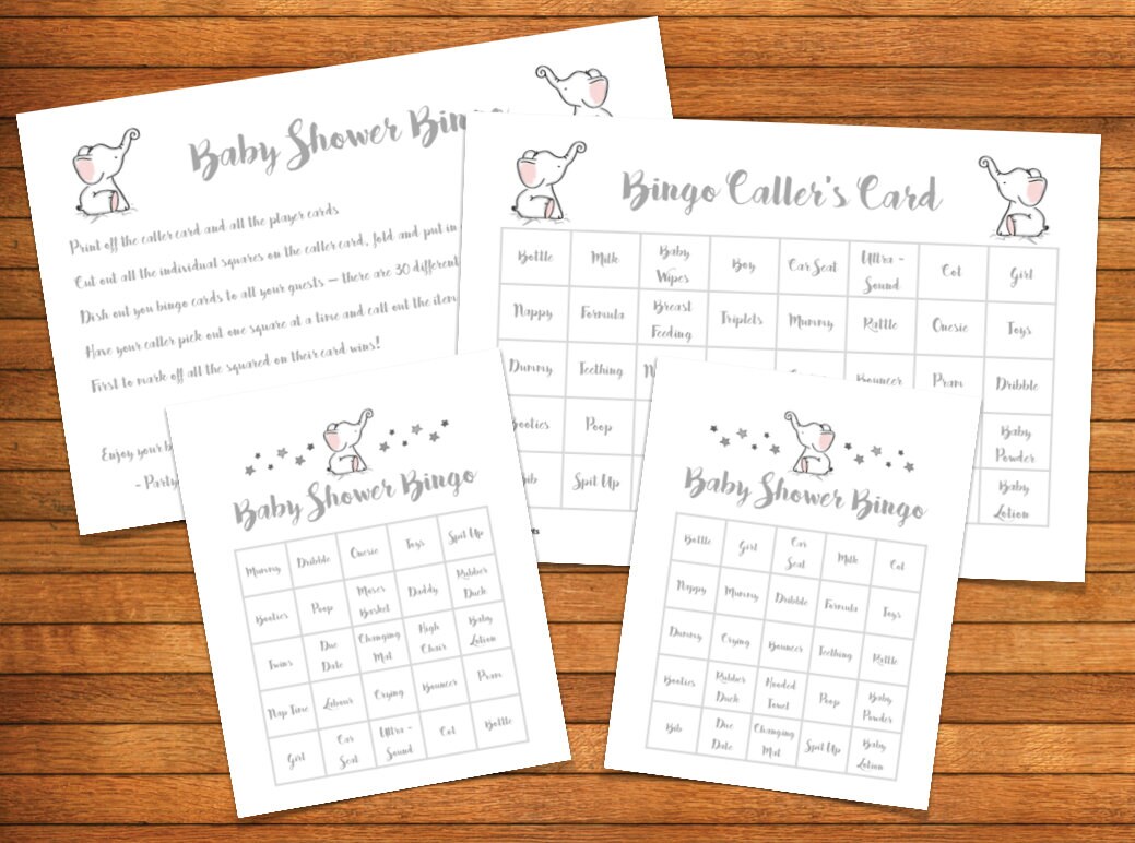 Baby Shower Bingo Game Printable PDF Print at Home 30 | Etsy
