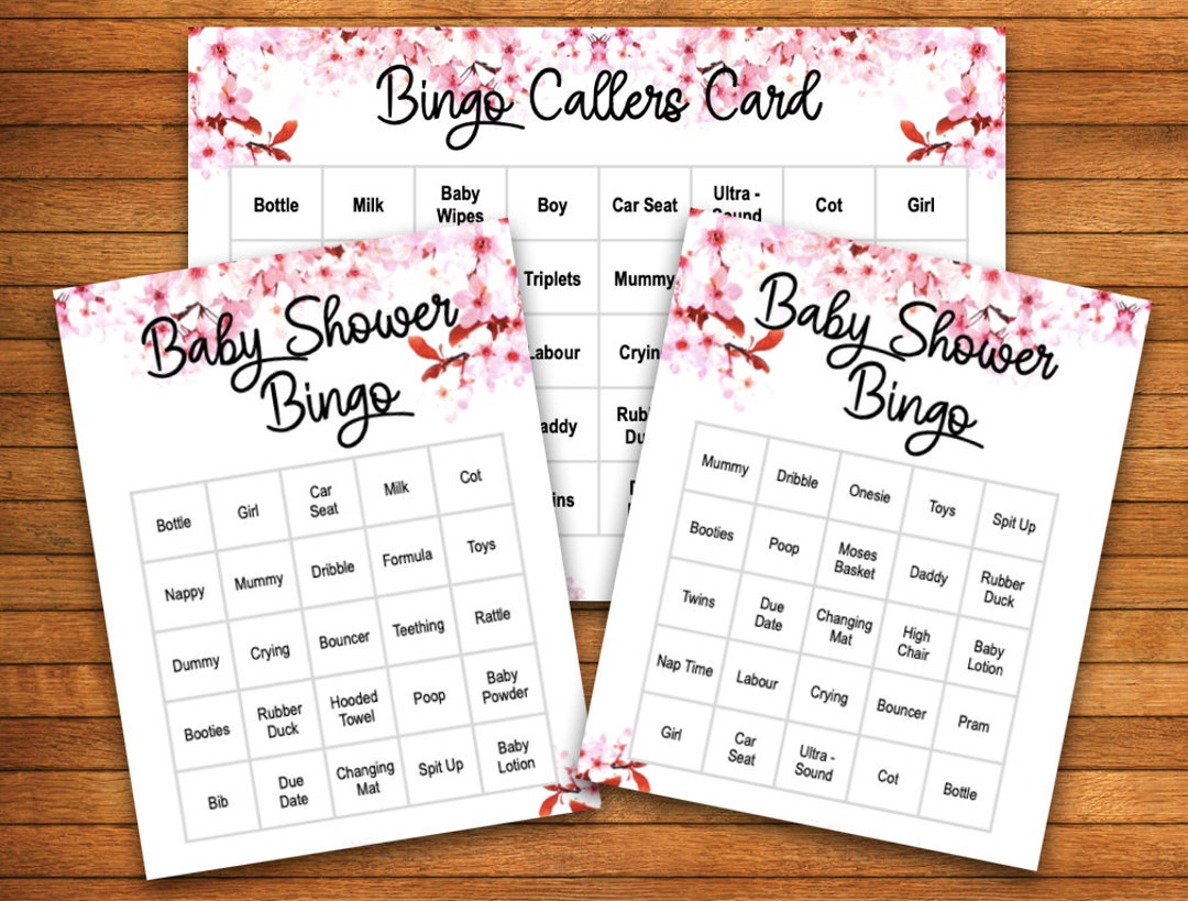 Baby Shower Printable Bingo Game - up to 30 Players - Downloadable PDF ...