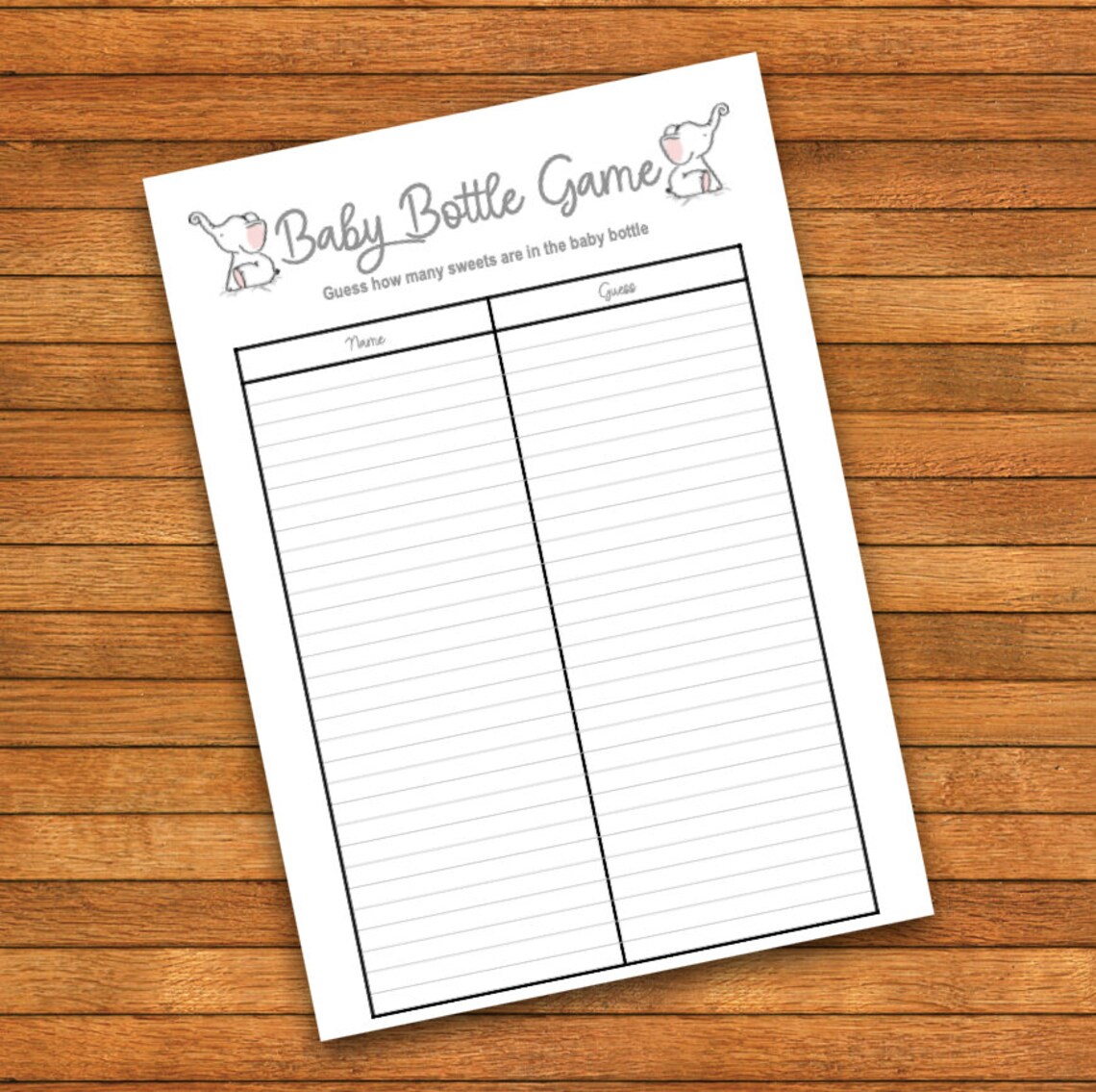 Baby Shower Game - Baby Bottle Game - Guess the Sweets - Printable PDF ...