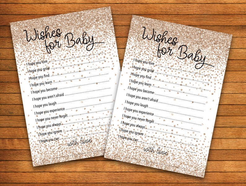Baby Shower Game - Wishes for Baby - Printable PDF - Print at Home ...