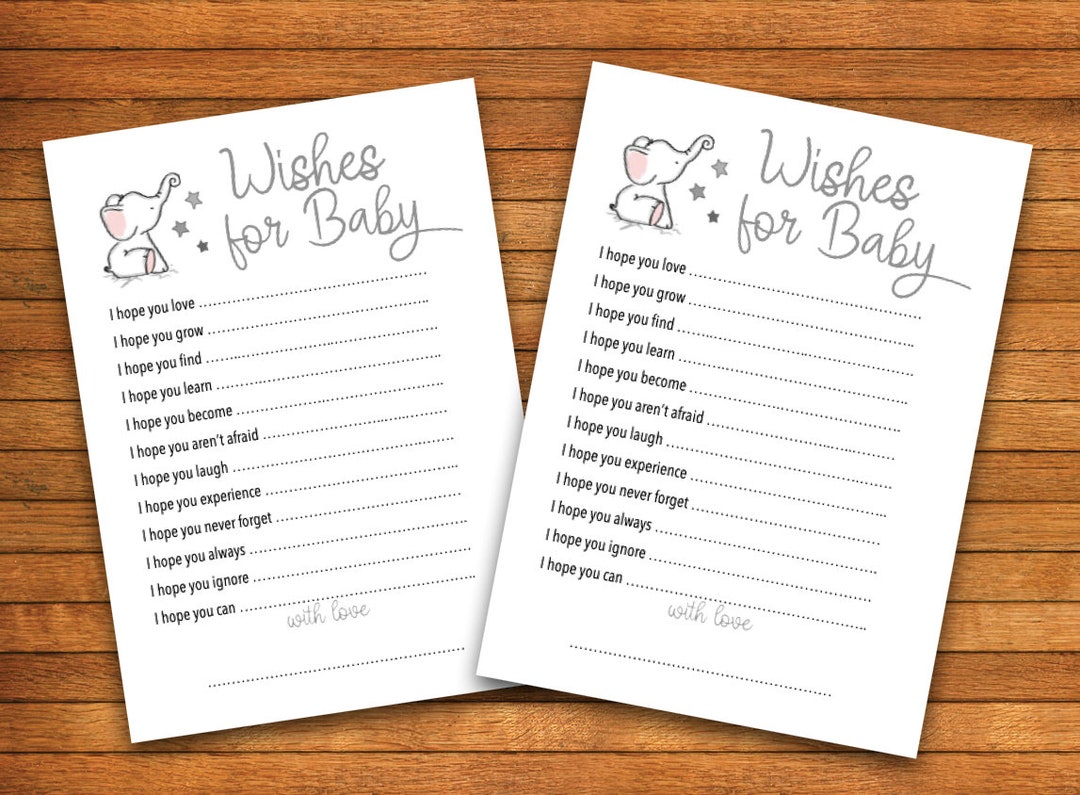 Baby Shower Game Wishes for Baby Printable PDF Print at Home Baby ...