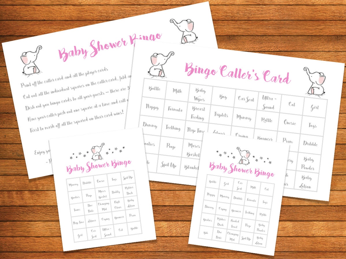 Baby Shower Bingo Game Printable PDF Print at Home 30 - Etsy