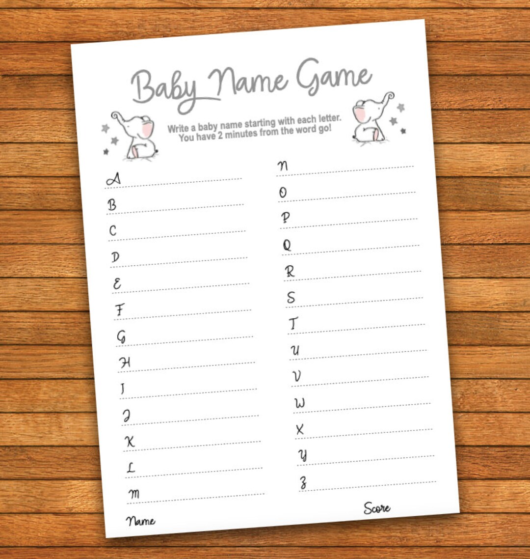 Baby Shower Game - Baby Name Game - Printable PDF - Print at Home ...
