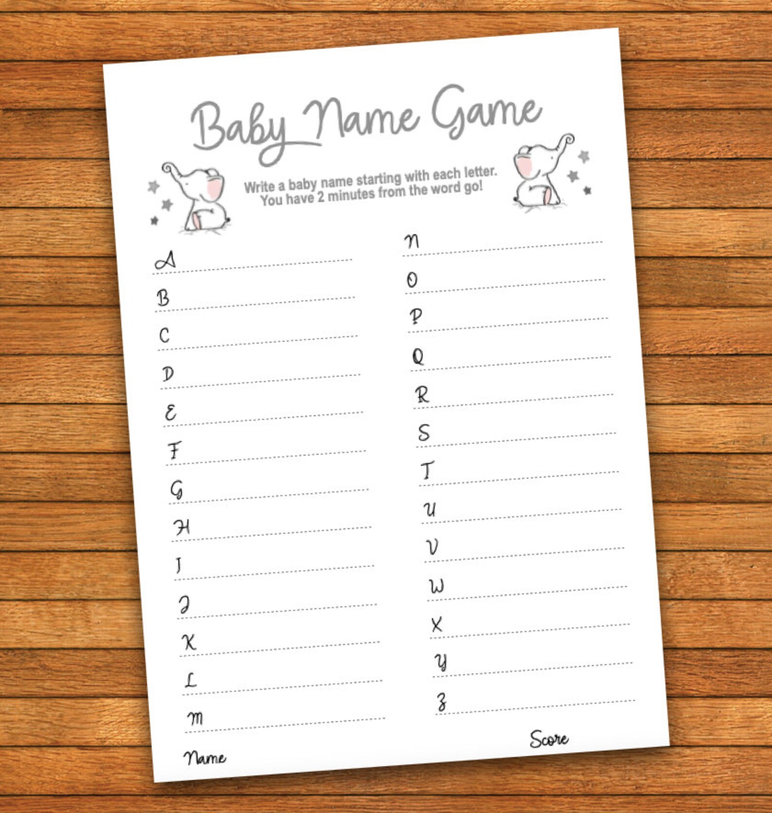 Baby Shower Game - Baby Name Game - Printable PDF - Print at Home ...