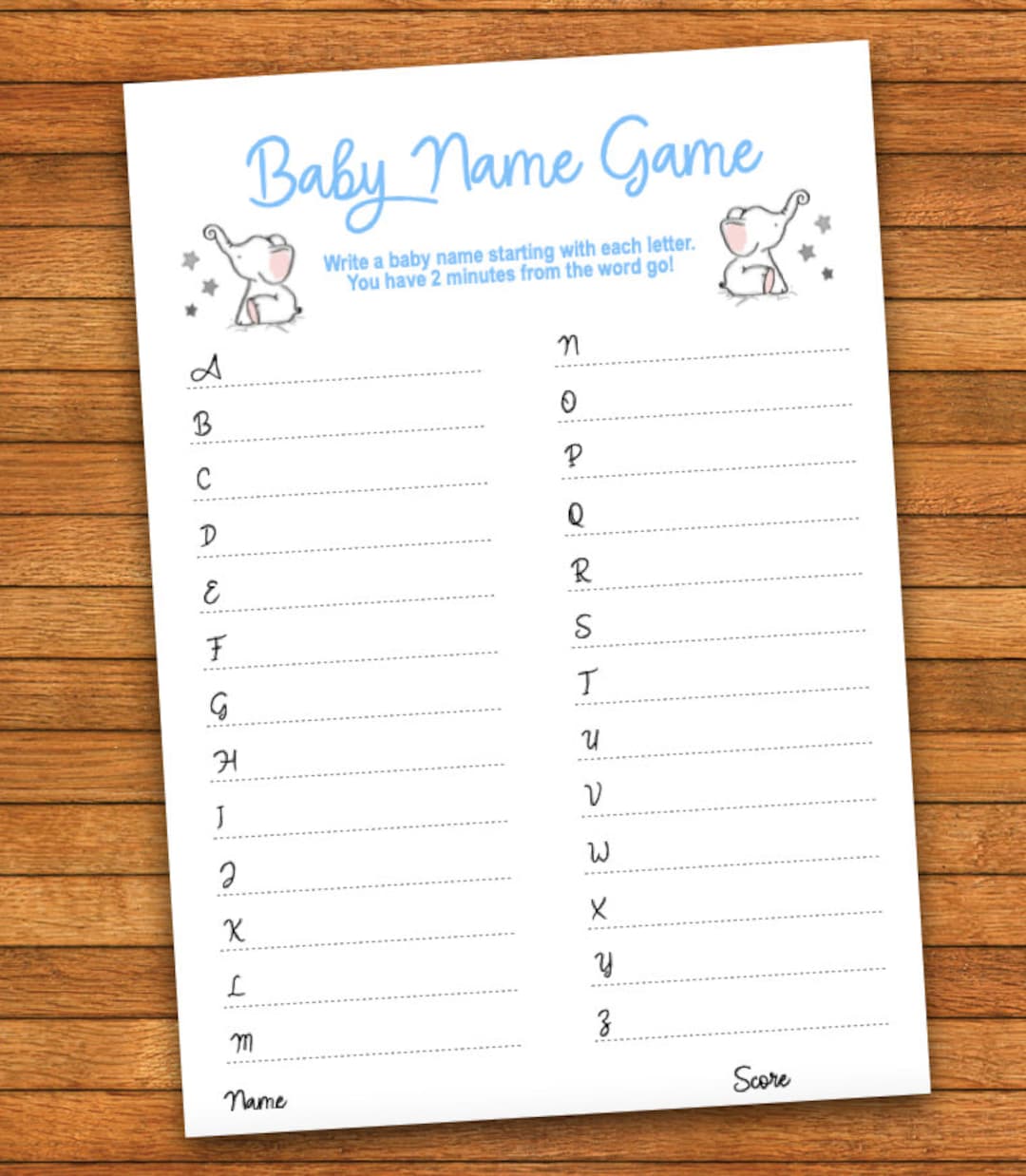 Baby Shower Game - Baby Name Game - Printable PDF - Print at Home ...