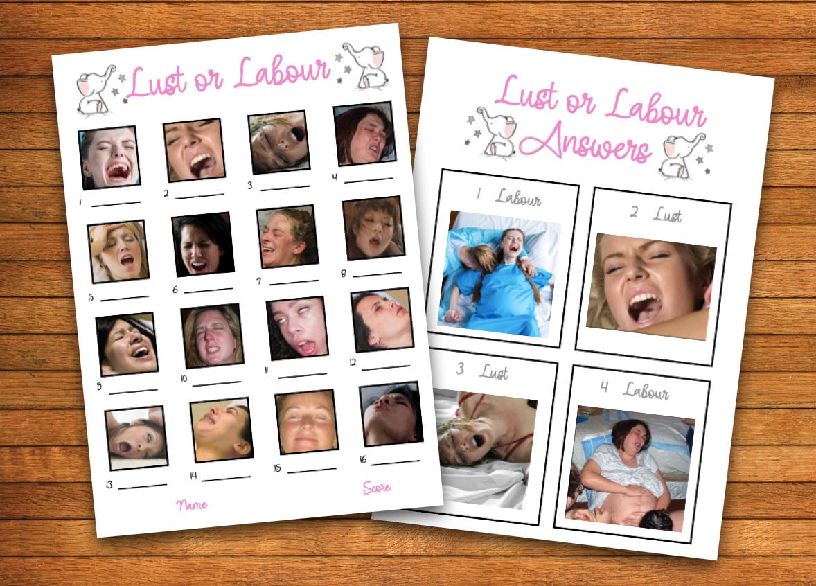 Baby Shower Game Lust or Labour Printable PDF Print at Home - Etsy