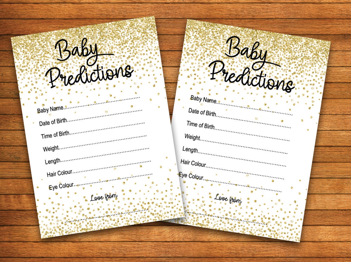 Baby Shower Game - Baby Predictions - Printable PDF - Print at Home ...