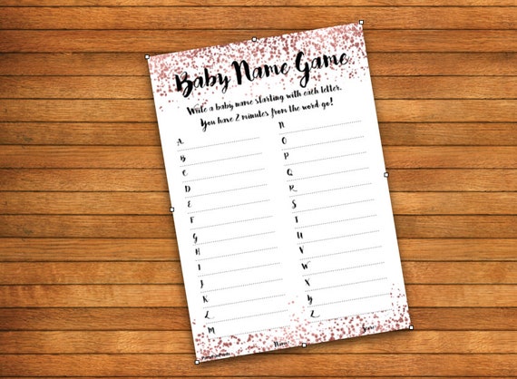 Baby Shower Game Baby Name Game Printable PDF Print at | Etsy