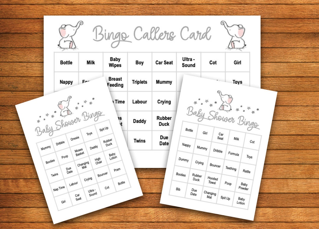 Baby Shower Printable Bingo Game - up to 30 Players - Downloadable PDF ...
