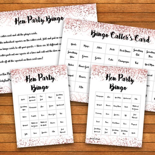 Hen Party Bingo Game Printable PDF Print at Home 30 - Etsy UK