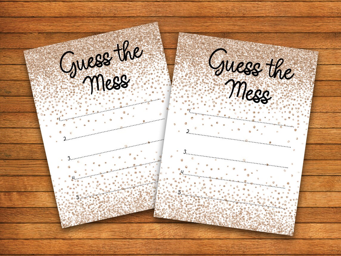 Baby Shower Game Guess the Mess Printable PDF Print at - Etsy