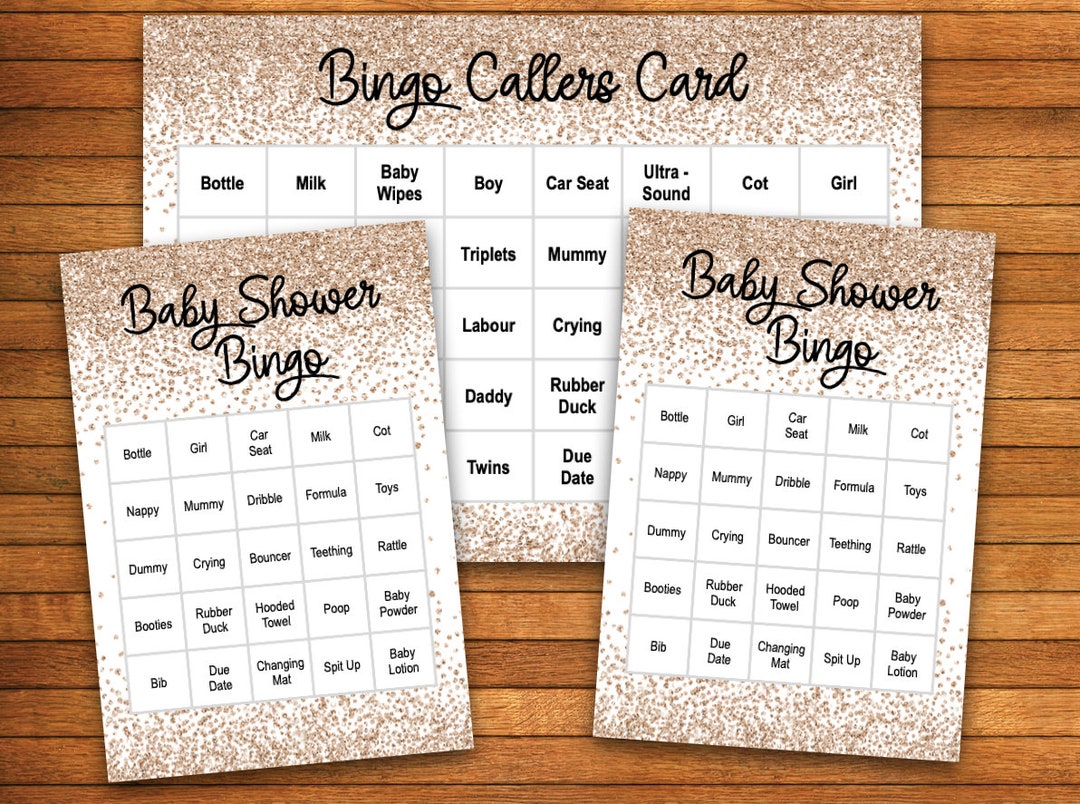 Baby Shower Bingo Game - Printable PDF - Print at Home - 60 Players ...